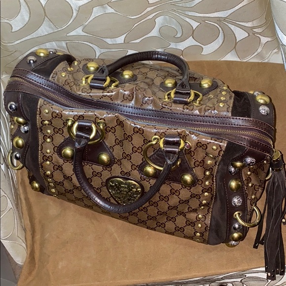 Gucci | Bags | Gucci Babouska Fringe Studded Xl Boston Satchel | Poshmark